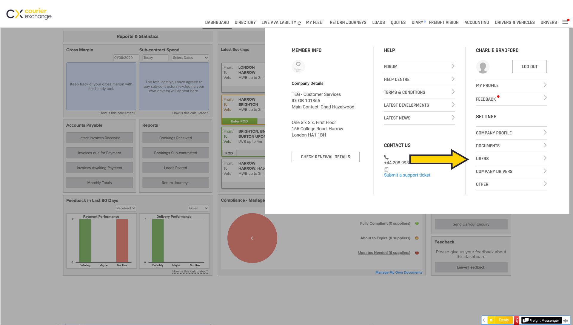 Adding, editing and deleting users – Transport Exchange Group