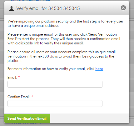 Unique email verification – Transport Exchange Group